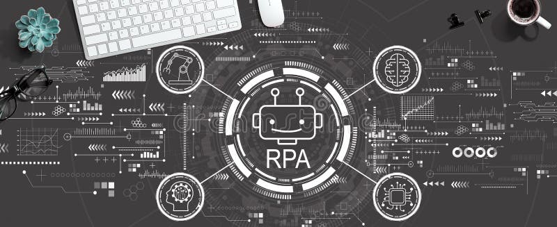 Robotic Process Automation Theme with a Computer Keyboard Stock Image ...