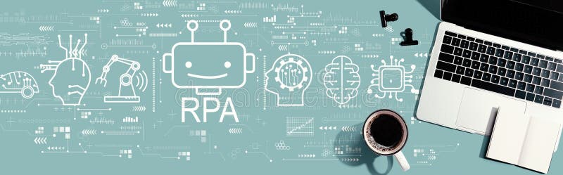 Robotic Process Automation Theme with a Laptop Computer Stock Image ...