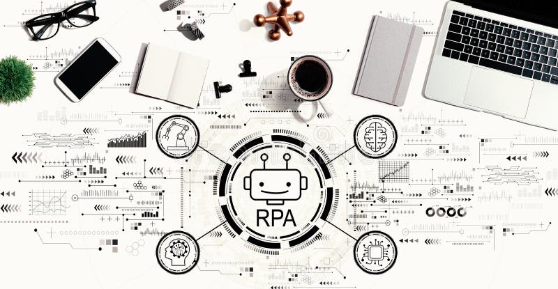 Robotic Process Automation Theme with a Laptop Computer Stock Image ...