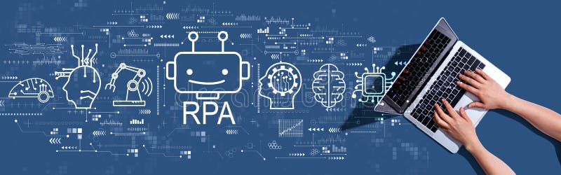 Robotic Process Automation Theme with Woman Using a Laptop Stock Image ...