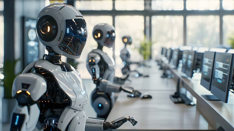 Robotic Process Automation in Transactions High-tech Stock Illustration ...