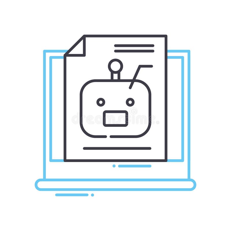 Robotic Projector Line Icon Outline Symbol Vector Illustration