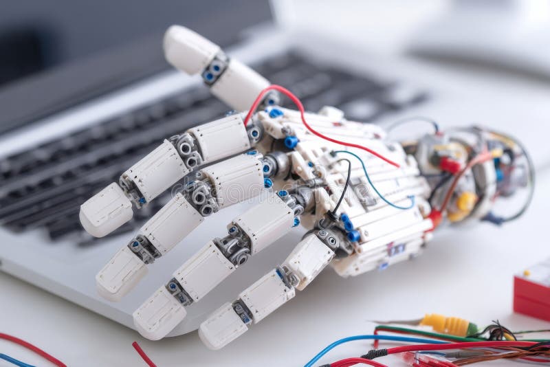 Robotic Prosthetic Hand Prototype Wires Components Desk Stock Photos ...