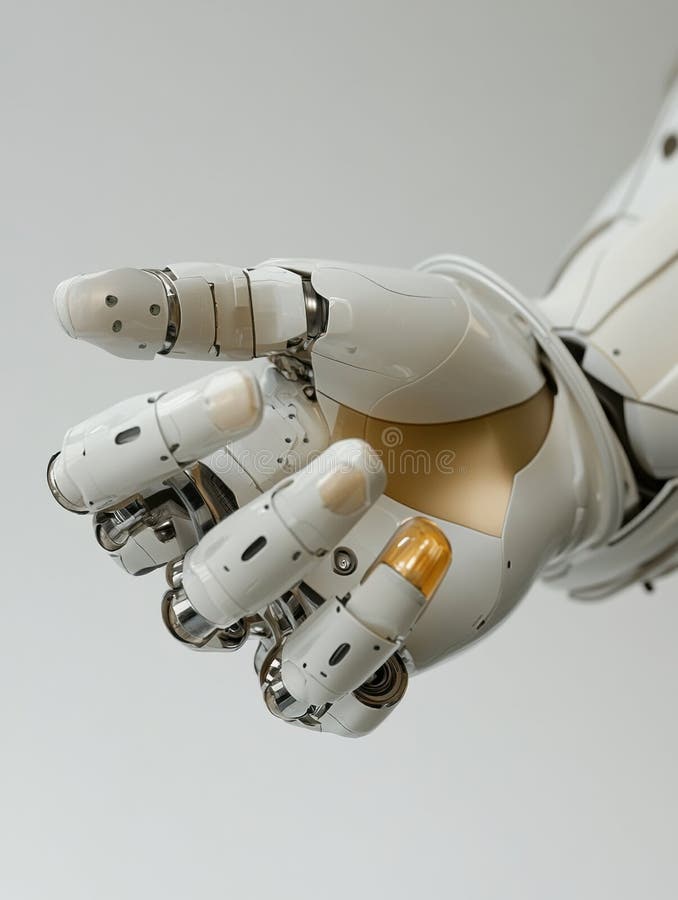 A Robotic Prosthetic Hand Skillfully Grasps a Small Object, Showcasing ...