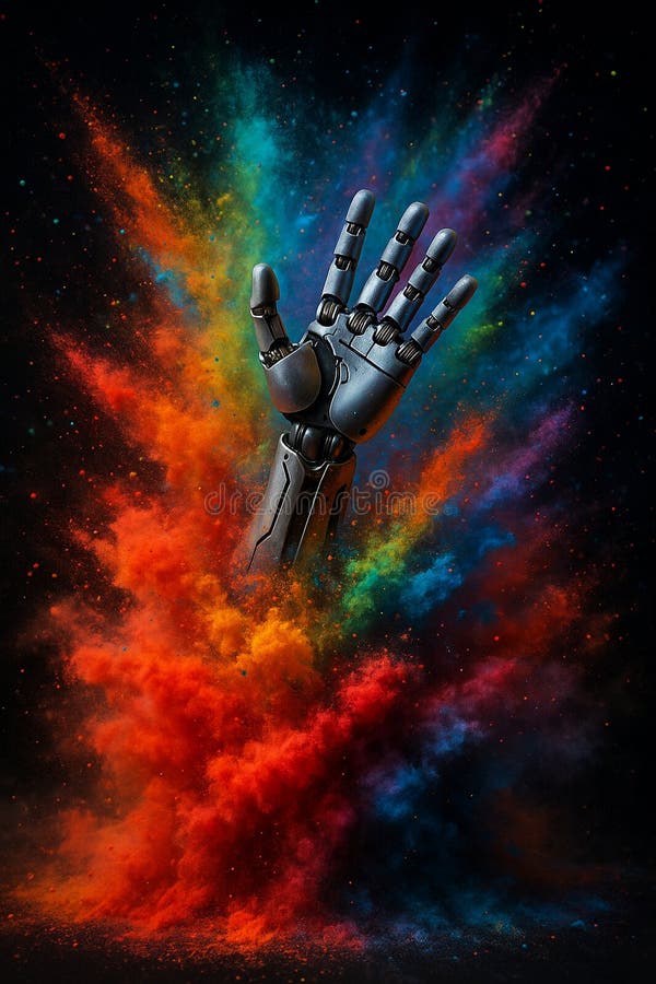 Robotic Prosthetic Limb and Bionic Arm with Rainbow Powder Explosion ...