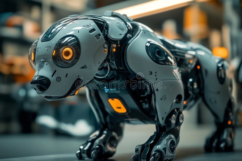 Generative Ai, Robotic Purple Dog Mixed with Ai Technology, High Tech ...