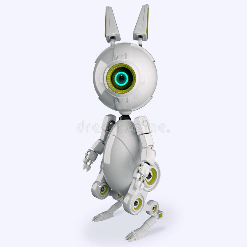 Robotic rabbit stock illustration. Illustration of chrome - 65225370