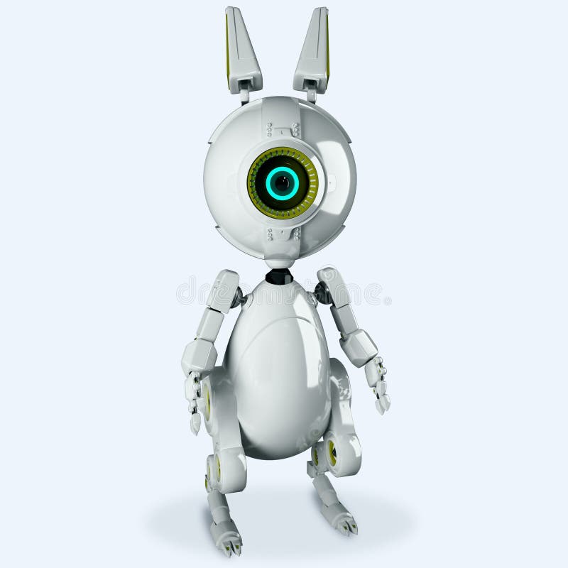 Robotic rabbit stock illustration. Illustration of chrome - 65225370