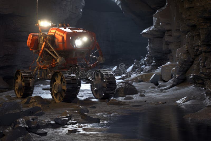 Robotic Rover Exploring Alien Terrain Stock Illustration - Illustration ...