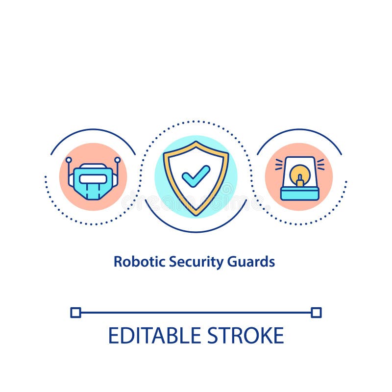 Robotic Security Guards Concept Icon Stock Vector - Illustration of ...