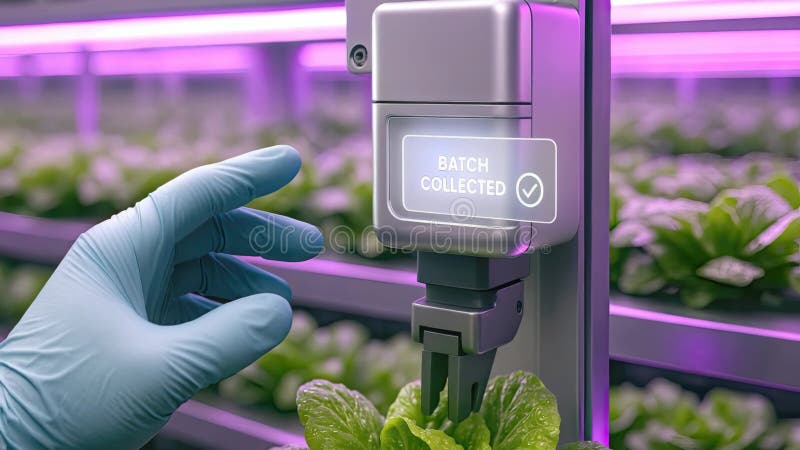 Robotic Sensor Interaction in Hightech Vertical Farming Facility Stock ...