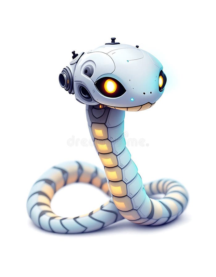 Robotic Snake: Glowing Segments, Futuristic Design, Playful Mood Stock ...