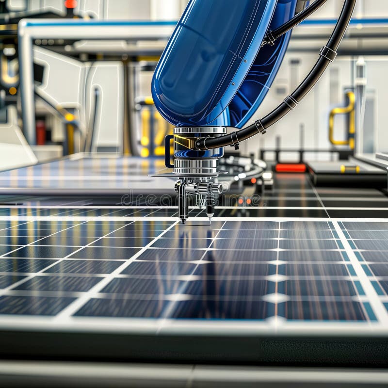 Robotic Solar Assembly: High-Tech Manufacturing, Generative Ai Stock ...