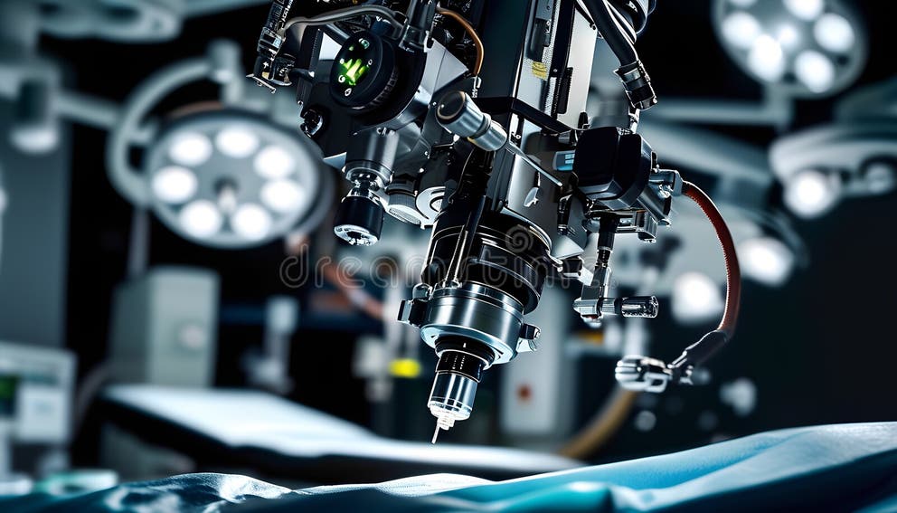 A Robotic that is Standing on a Bed Stock Illustration - Illustration ...