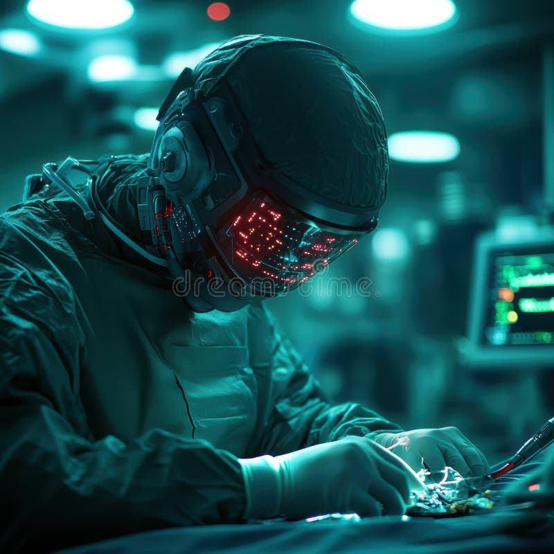 A Robotic Surgeon Performs a Delicate Operation in a High-tech ...