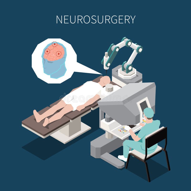 Robotic Surgery Health Care Concept Vector Illustration Scene With ...