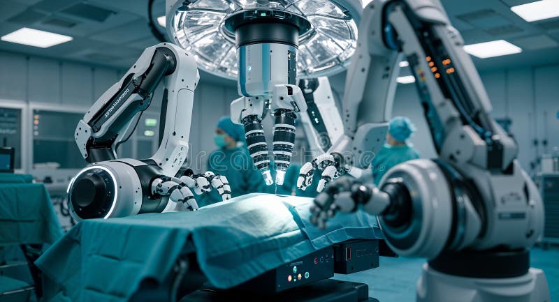 Robotic Surgery System Performing Operation in a Sterile Hospital ...