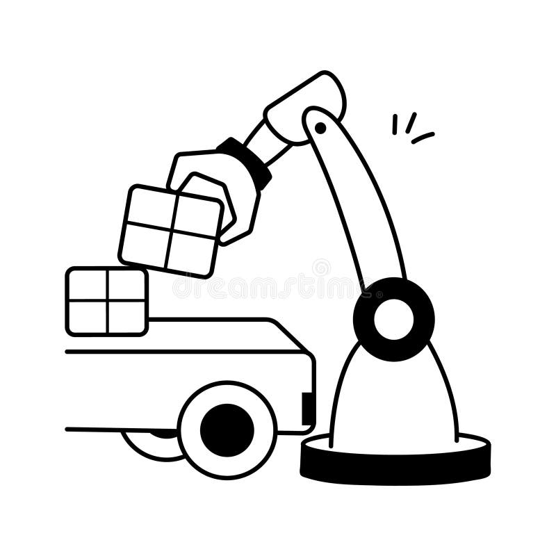 Robotic System For Automated Loading And Unloading In Factories Stock