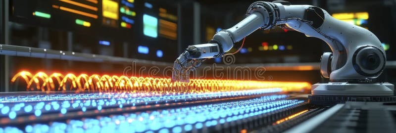 Robotic System with Dynamic Lights in Tech Environment Stock ...