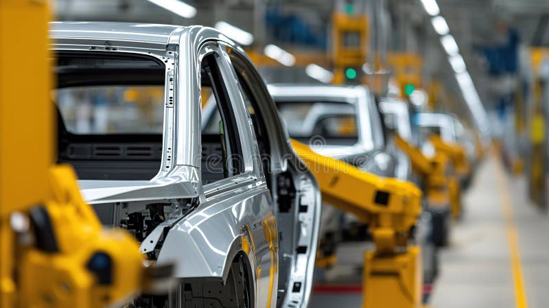 Robotic System Installing Car Body Panels, Highlighting Precision and ...