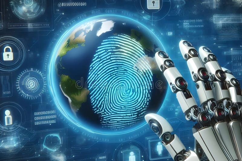 Cyber security technology stock illustration. Illustration of character ...