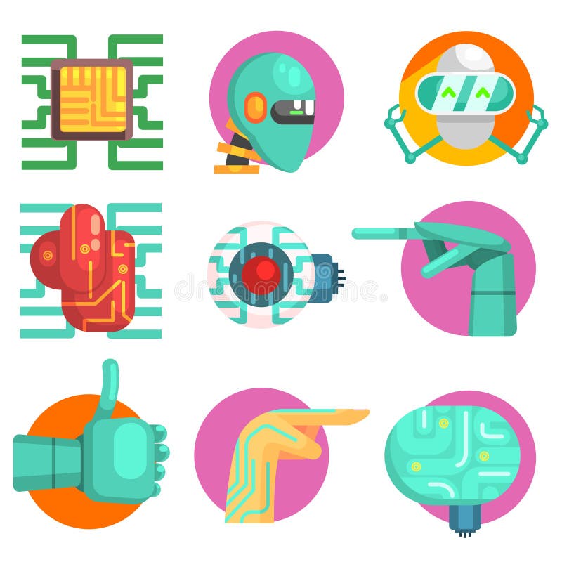 Robotic Technology Set stock vector. Illustration of design - 72391120