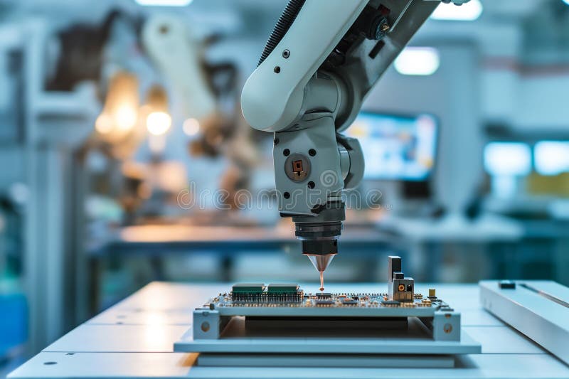 Robotic Technology in Use during the Placement of a Microchip on a ...