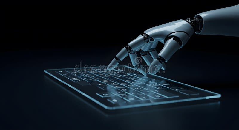 Robotic Touch: Futuristic Keyboard Interface Technology Connection ...