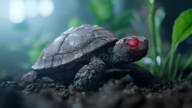 Robotic turtle in nature stock illustration. Illustration of innovation ...