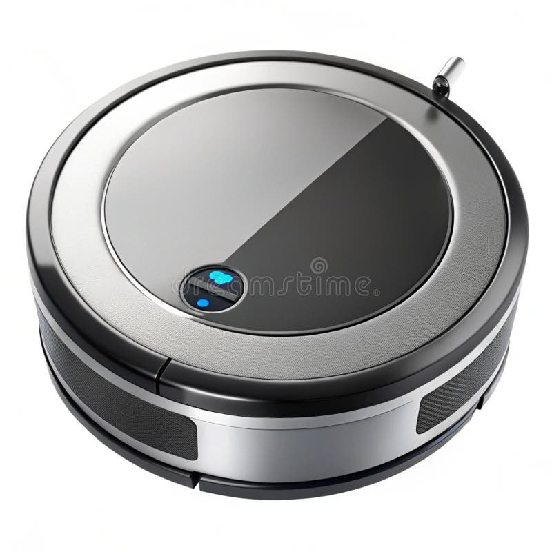Robotic Vacuum Cleaner with Smart Control Panel Stock Illustration ...