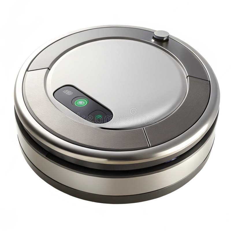 Robotic Vacuum Cleaner with Smart Control Panel Stock Illustration ...