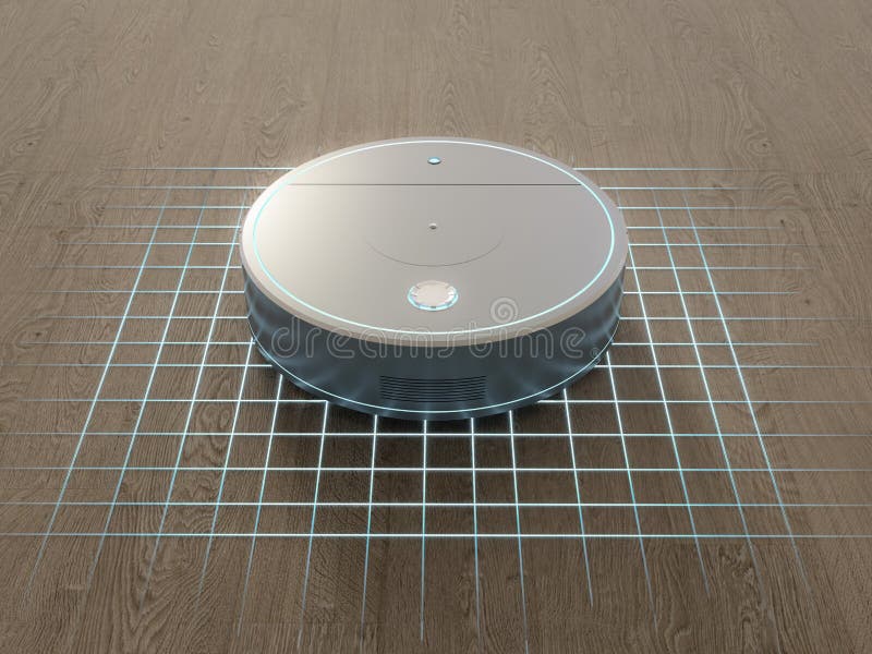 Robotic Vacuum Cleaner or Sweeper Display Sensor on Working Area Stock ...