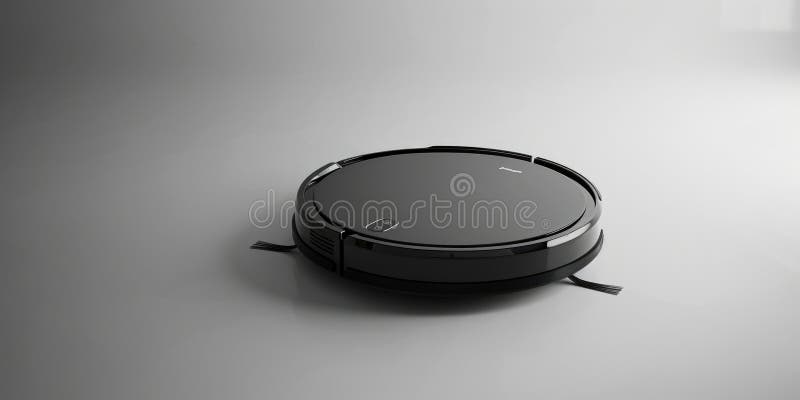 Robotic Vacuum Cleaner on Table Stock Photo - Image of artificial ...