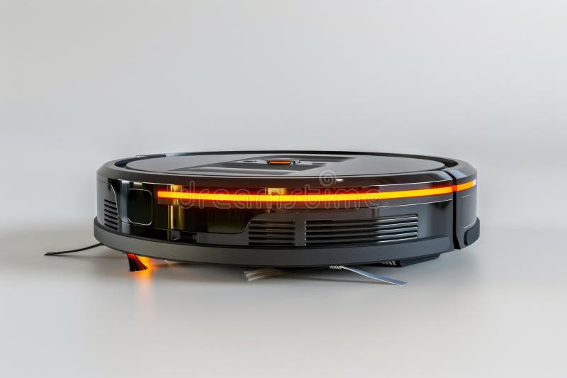 Robotic Vacuum Cleaner on Table Stock Image - Image of cleaner, home ...