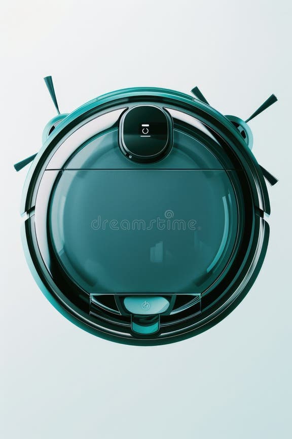 Robotic Vacuum Cleaner on White Surface Stock Image - Image of ...