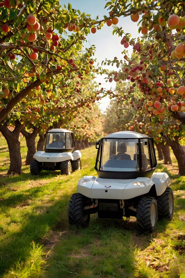 Generated by Ai Robotic Vehicles Navigating through Orchard with ...