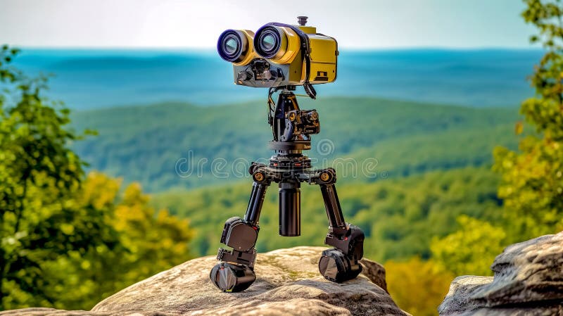 Robotic Video Camera Filming the Landscape Stock Photo - Image of ...