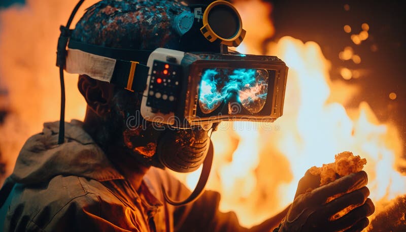 Robotic VR Glasses Exploding with Creativity. AI Generative Stock ...