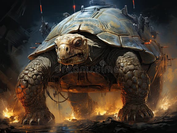 Robotic war turtle. stock illustration. Illustration of bionic - 282673007