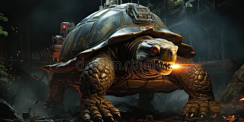 Robotic war turtle. stock illustration. Illustration of turtle - 283442652