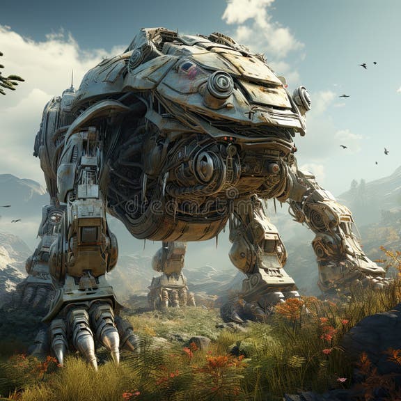 Robotic war turtle. stock illustration. Illustration of cybernetic ...