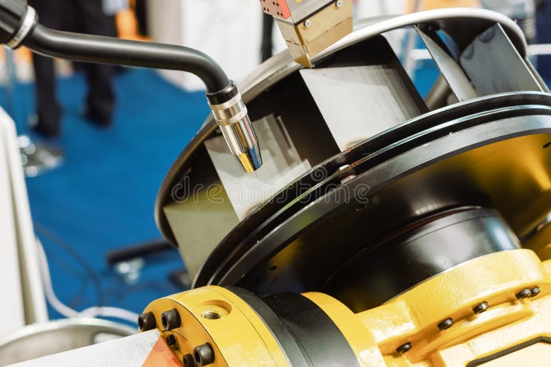 Robotic Welding Machine, Welding a Steel Plate of Steel Structure with ...