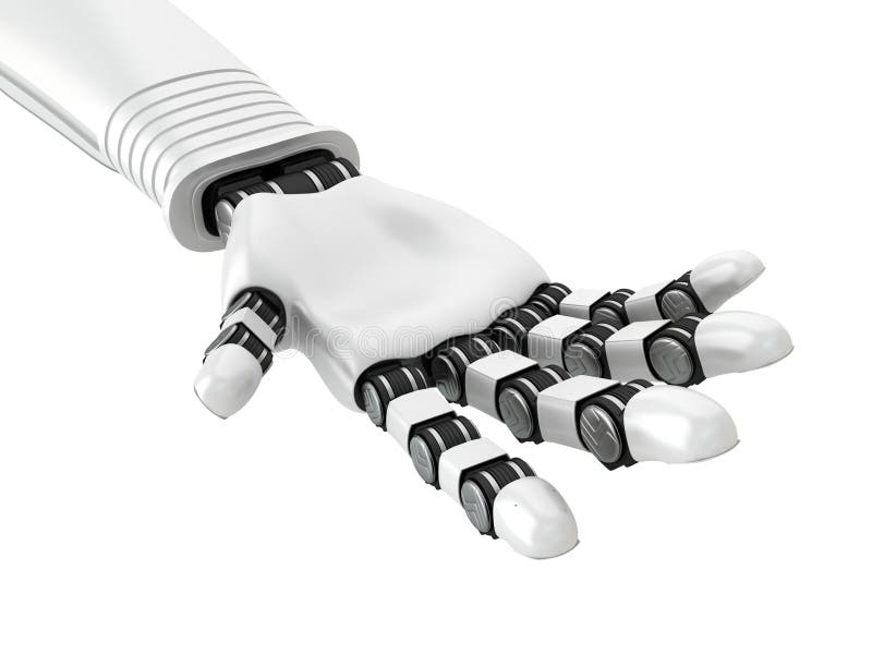 Robotic White Arm Hand Palm Stock Illustration - Illustration of ...