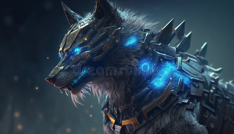 Robotic Wolf 3d art stock illustration. Illustration of fierce - 269987814