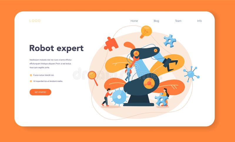 Roboticist Web Banner or Landing Page. Robotic Engineering Stock Vector ...