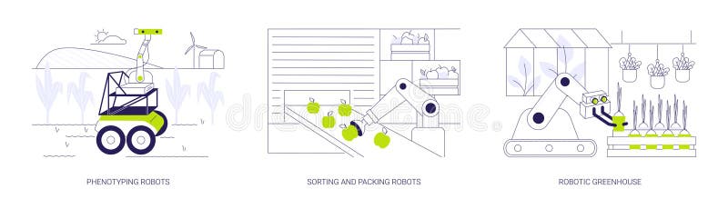 Robotics in Agriculture Abstract Concept Vector Illustrations. Stock ...