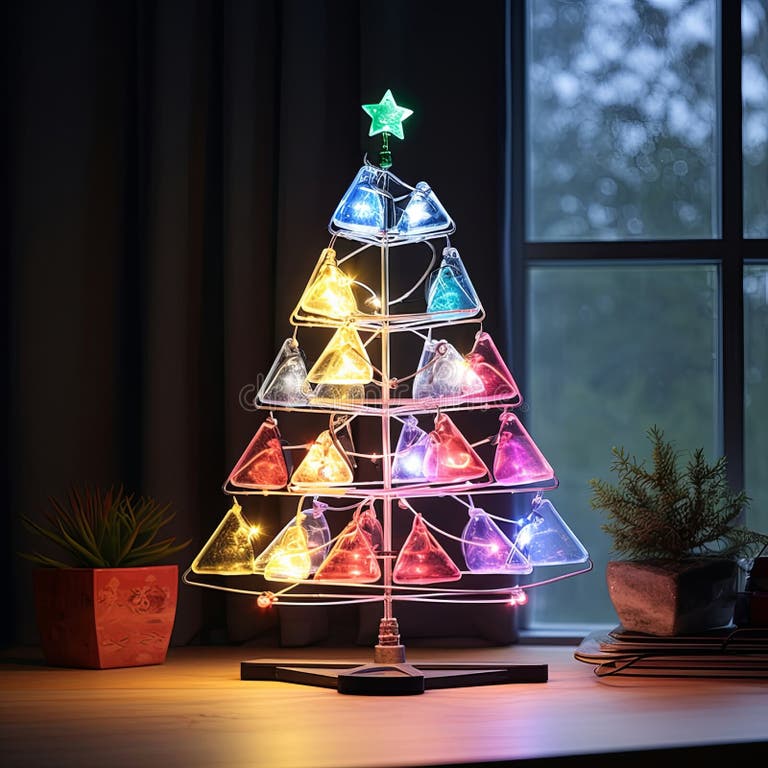 Robotics Arduino Soldering Kit Modern Christmas Tree With Lights Generated By Ai Stock