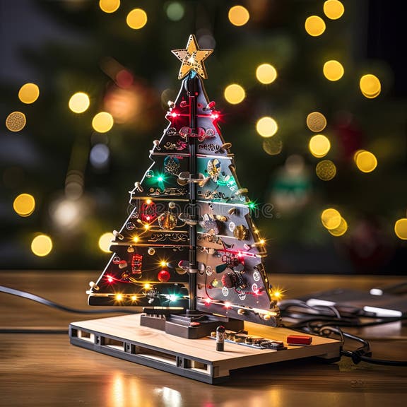Robotics Arduino Soldering Kit Modern Christmas Tree with Lights ...