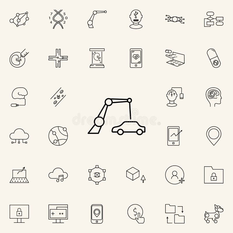Robotics Car Production Icon. New Technologies Icons Universal Set for ...