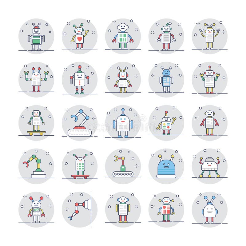 Robotics Colored Icons Stock Illustrations – 94 Robotics Colored Icons ...